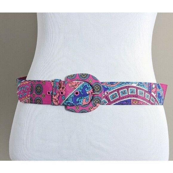 Accessories | Vintage 8s90s Pink Paisley Belt Buckle 15 Inch Wide Size ...